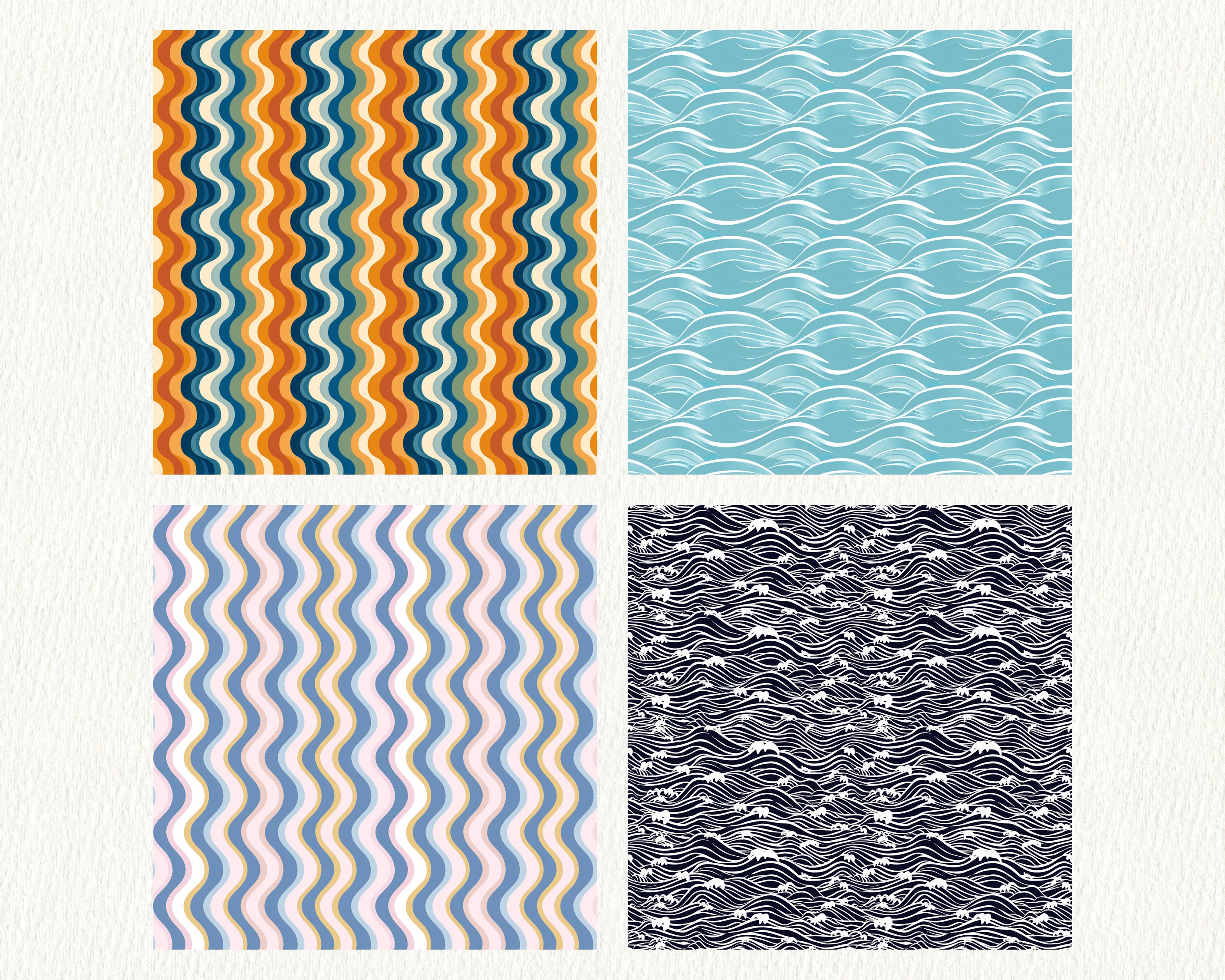 Wavy Pattern Seamless Digital Papers Printable Scrapbook Paper Instant ...