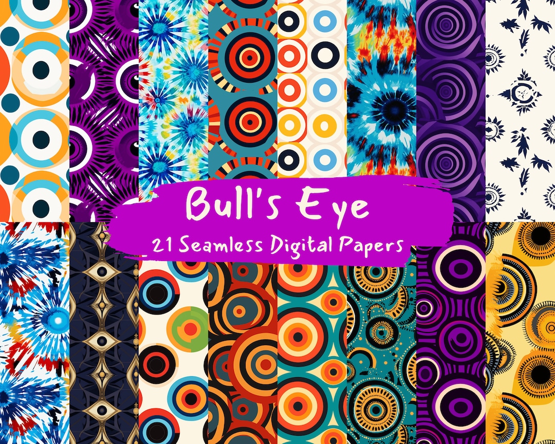 Bull's Eye Pattern Seamless Digital Papers - Seamless Tile Patterns ...