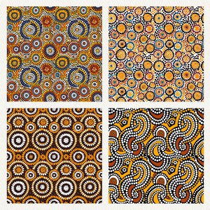 Aboriginal Dots 2 Pattern Seamless Digital Papers - Printable Scrapbook ...