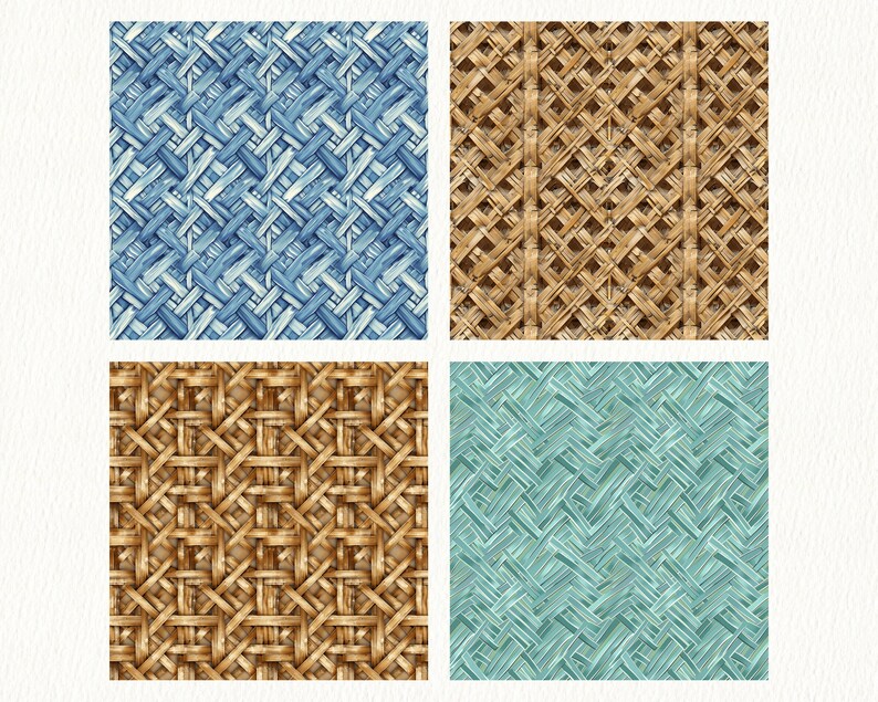 Bahama Rattan Lattice Pattern Seamless Digital Papers - Printable ...