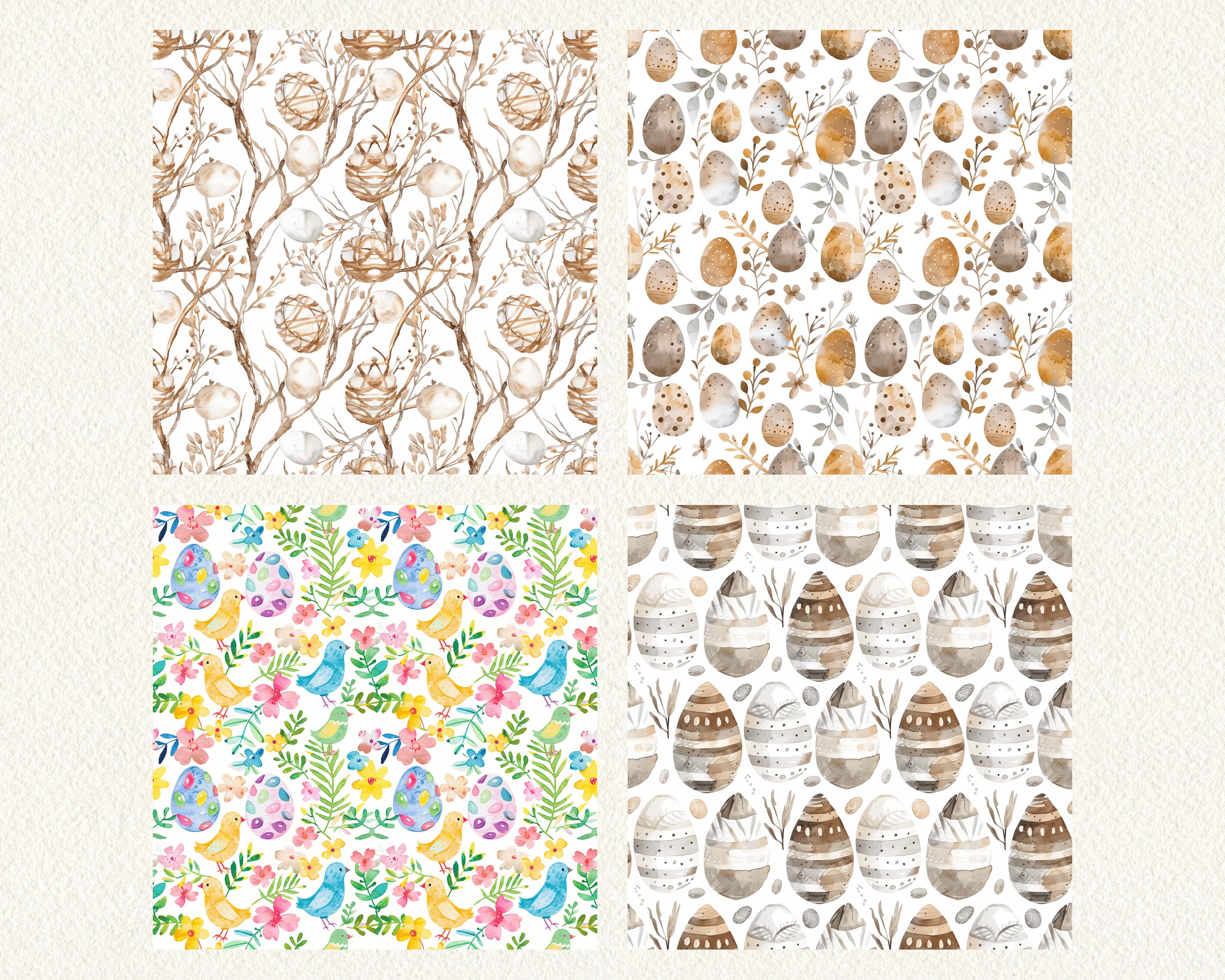 Easter Egg Pattern Seamless Digital Papers - Printable Scrapbook Paper ...