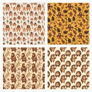 Caveman Pattern Seamless Digital Papers - Printable Scrapbook Paper ...