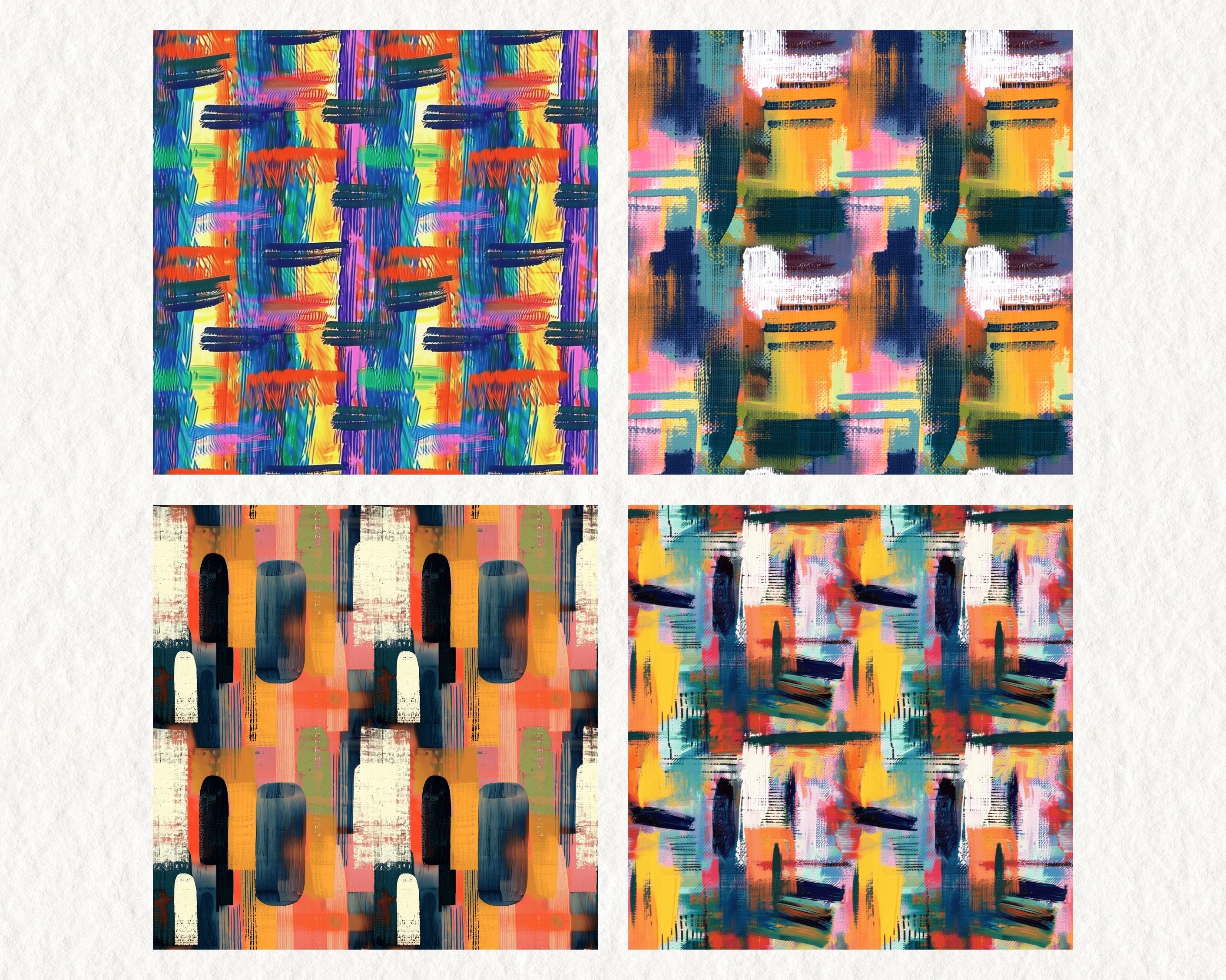 Paint Rainbow Bauhaus Pattern Seamless Digital Papers - Printable ...