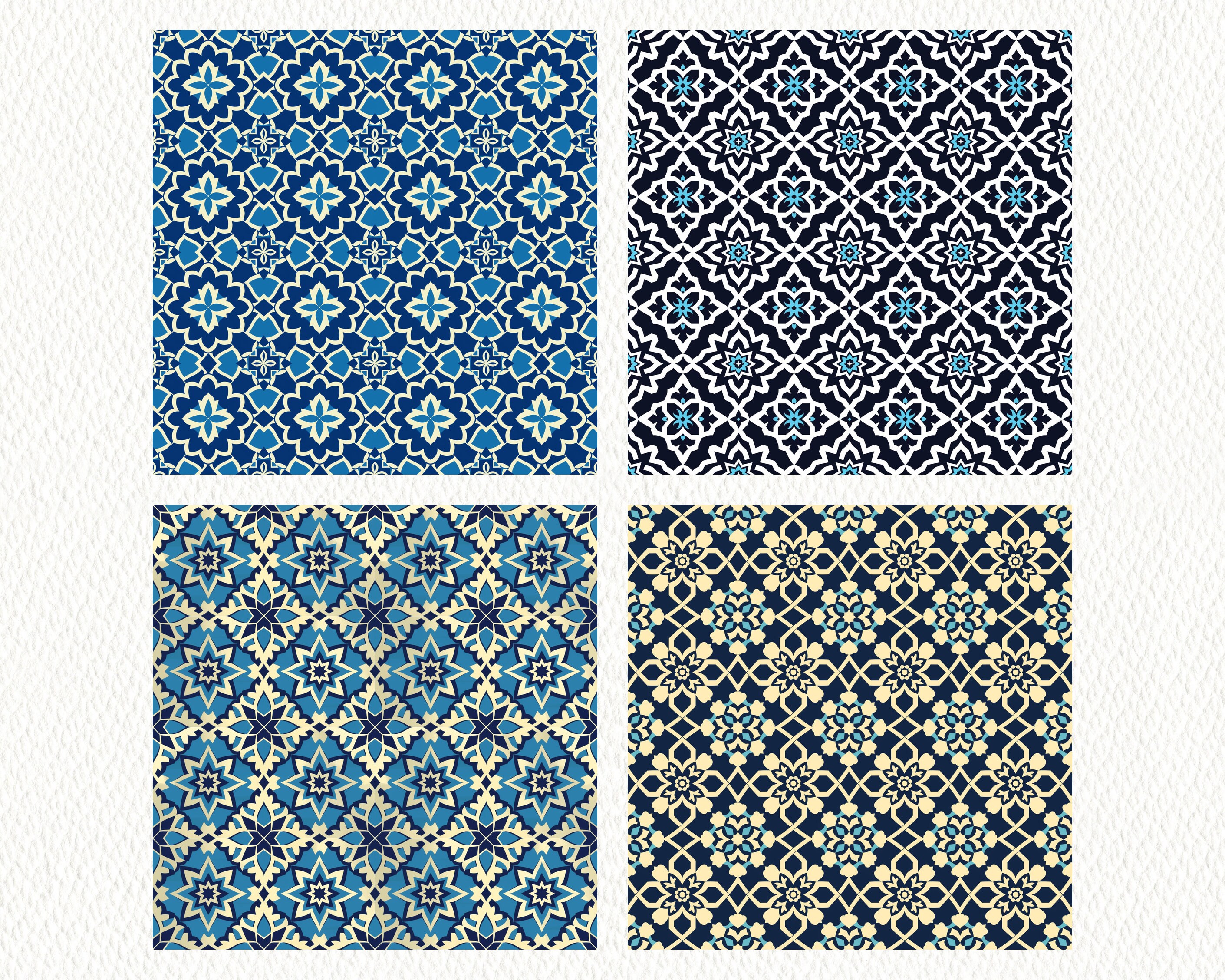 Islamic Geometric Pattern Seamless Digital Papers - Printable Scrapbook ...
