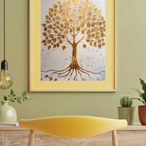 Golden Tree of Life - Printable Wall Art, Intricate Digital Download ...