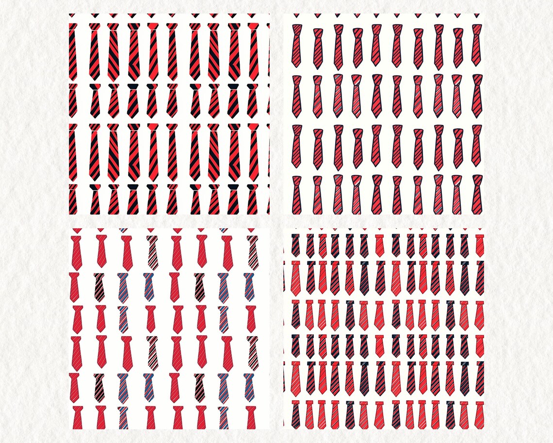 Fathers Day Red Necktie Pattern Seamless Digital Papers - Printable ...