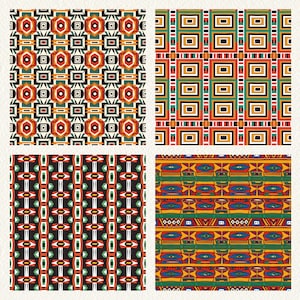 Kente Ghana Tribal Pattern Seamless Digital Papers - Printable ...