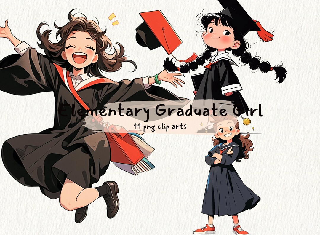 Elementary Graduate Girl Printable Clipart, Png Format, Transparent ...