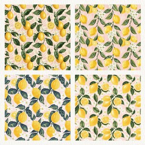 Lemons Pattern Seamless Digital Papers - Printable Scrapbook Paper Png ...