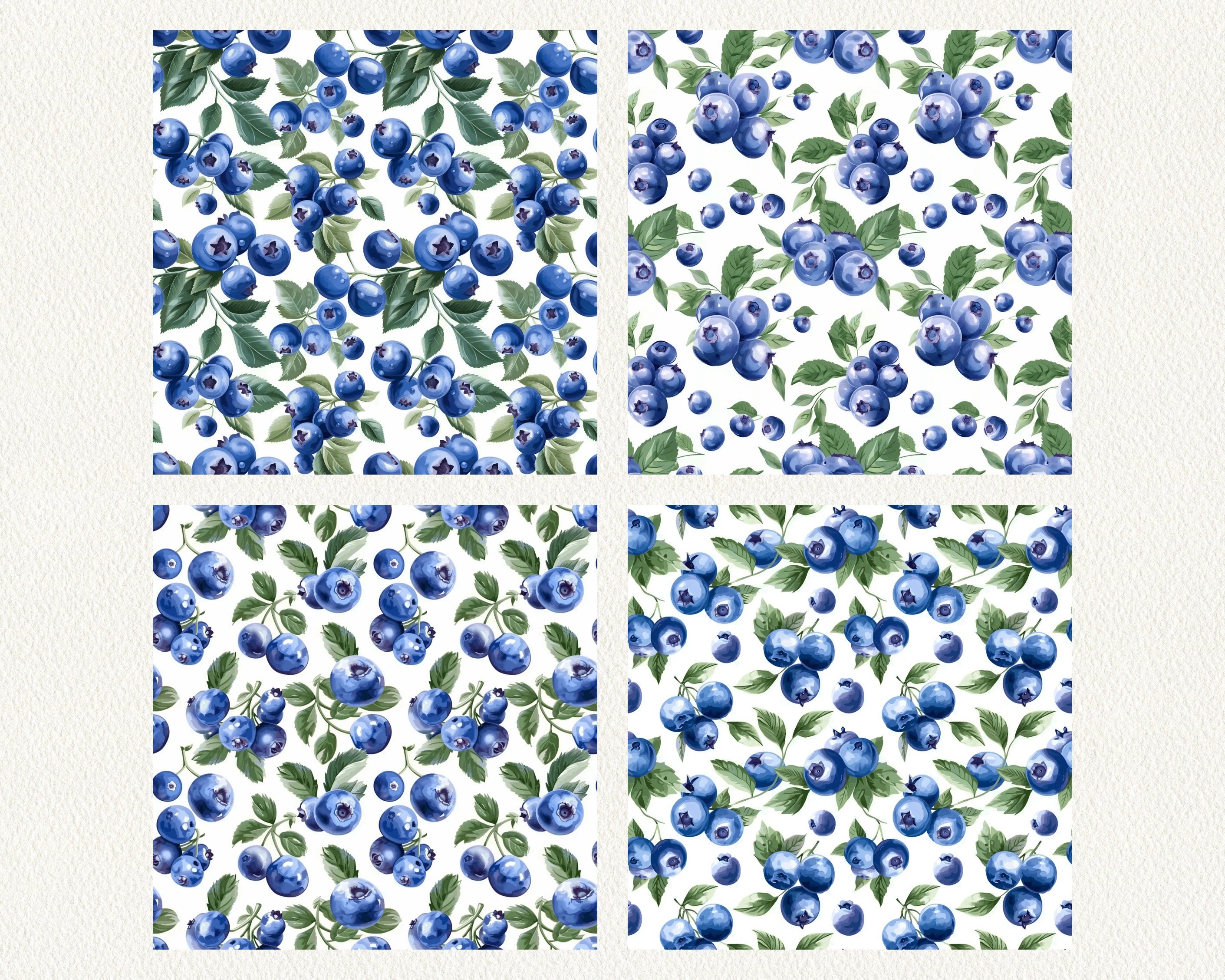 Blueberry Design Pattern Seamless Digital Papers - Etsy