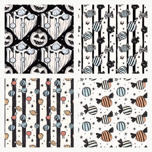 Halloween Candy Pattern Seamless Digital Papers - Printable Scrapbook ...