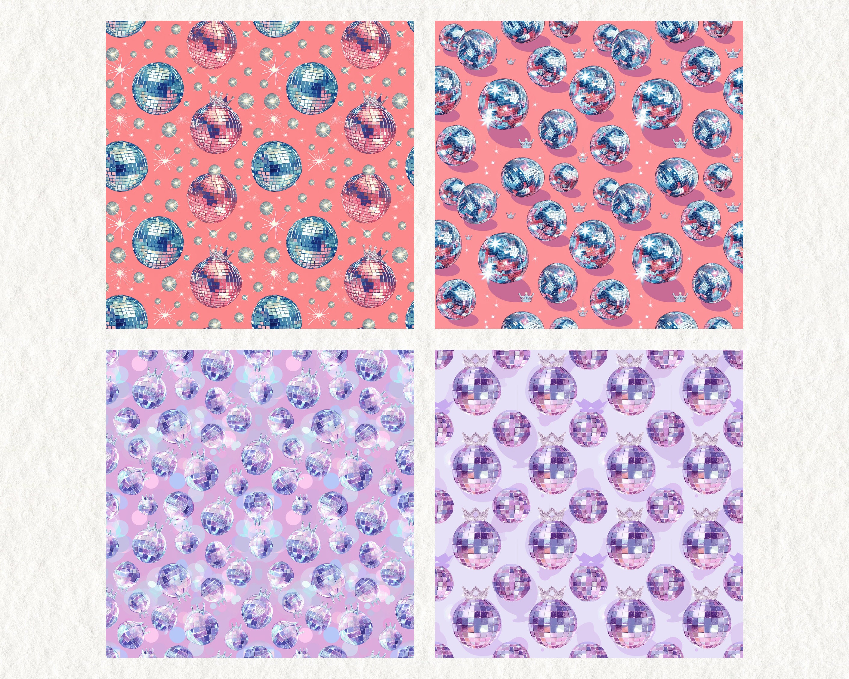 Retro Disco Pattern Seamless Digital Papers Printable Scrapbook Paper ...