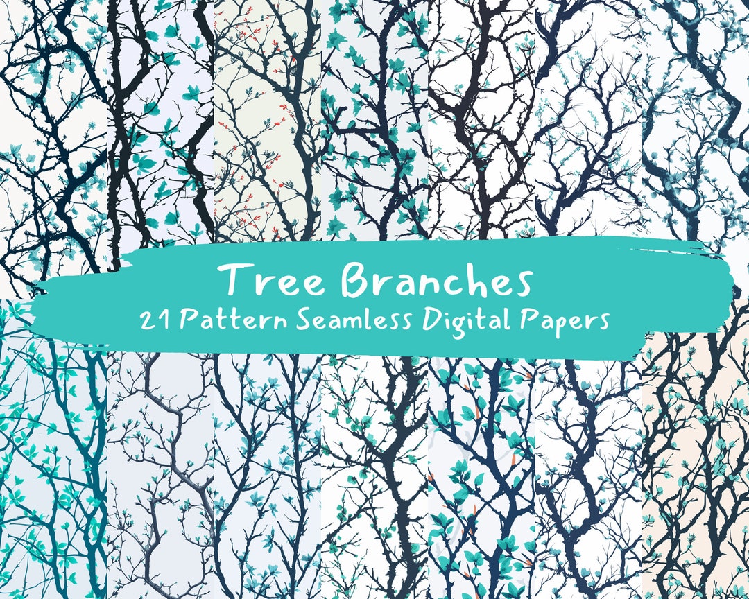 Tree Branches Pattern Seamless Digital Papers - Printable Scrapbook ...