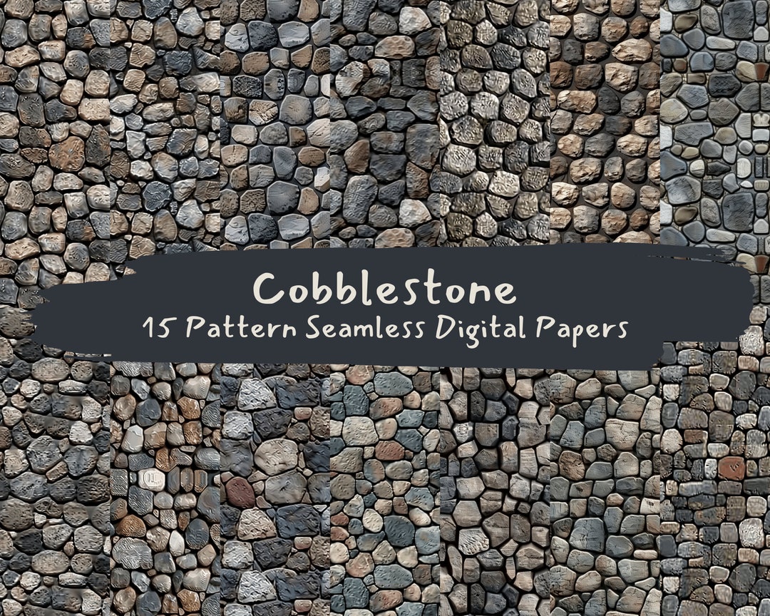 Cobblestone Pattern Seamless Digital Papers - Printable Scrapbook Paper ...
