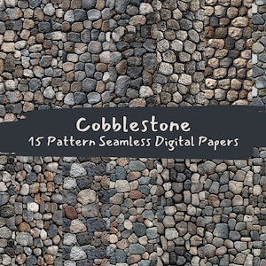 Cobblestone Pattern Seamless Digital Papers - Printable Scrapbook Paper ...