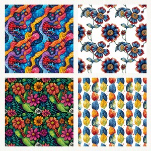 Zentangle Art Pattern Seamless Digital Papers - Printable Scrapbook ...