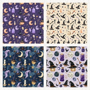 Witchy Patterns Pattern Seamless Digital Papers - Printable Scrapbook ...