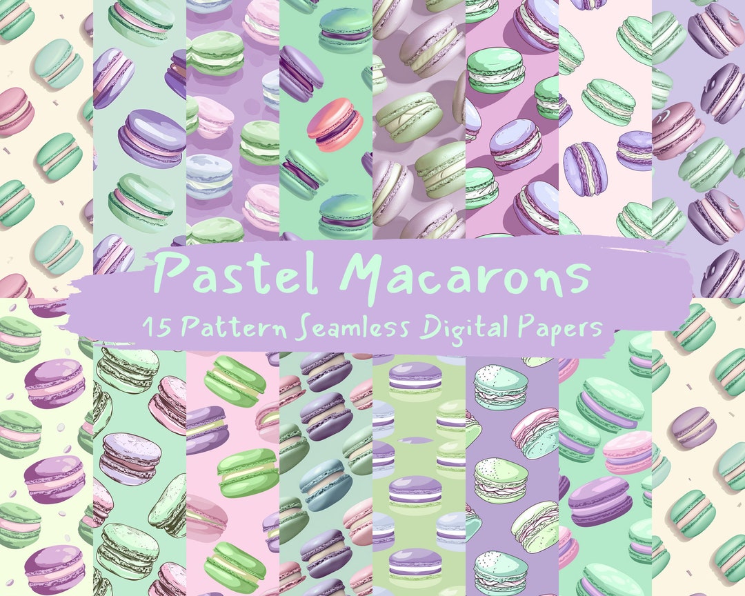 Pastel Macarons Pattern Seamless Digital Papers - Tile Patterns ...