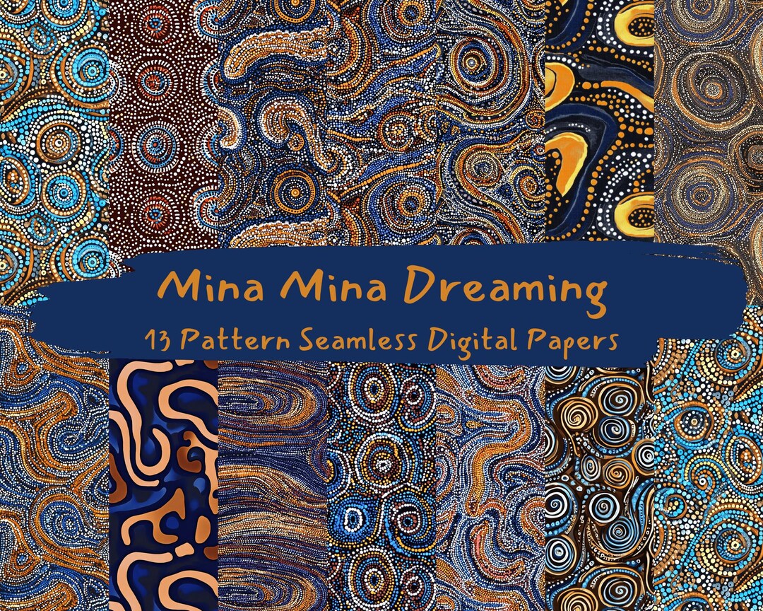 Mina Mina Dreaming Pattern Seamless Digital Papers - Printable ...