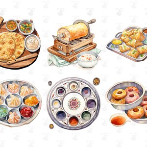 Indian Cuisine, Digital Printable Clip Art Graphics in PNG Format ...