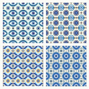 Evil Eye Amulet Pattern Seamless Digital Papers - Printable Scrapbook ...