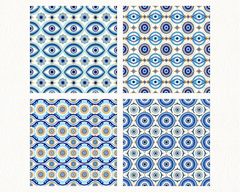Evil Eye Amulet Pattern Seamless Digital Papers - Printable Scrapbook ...