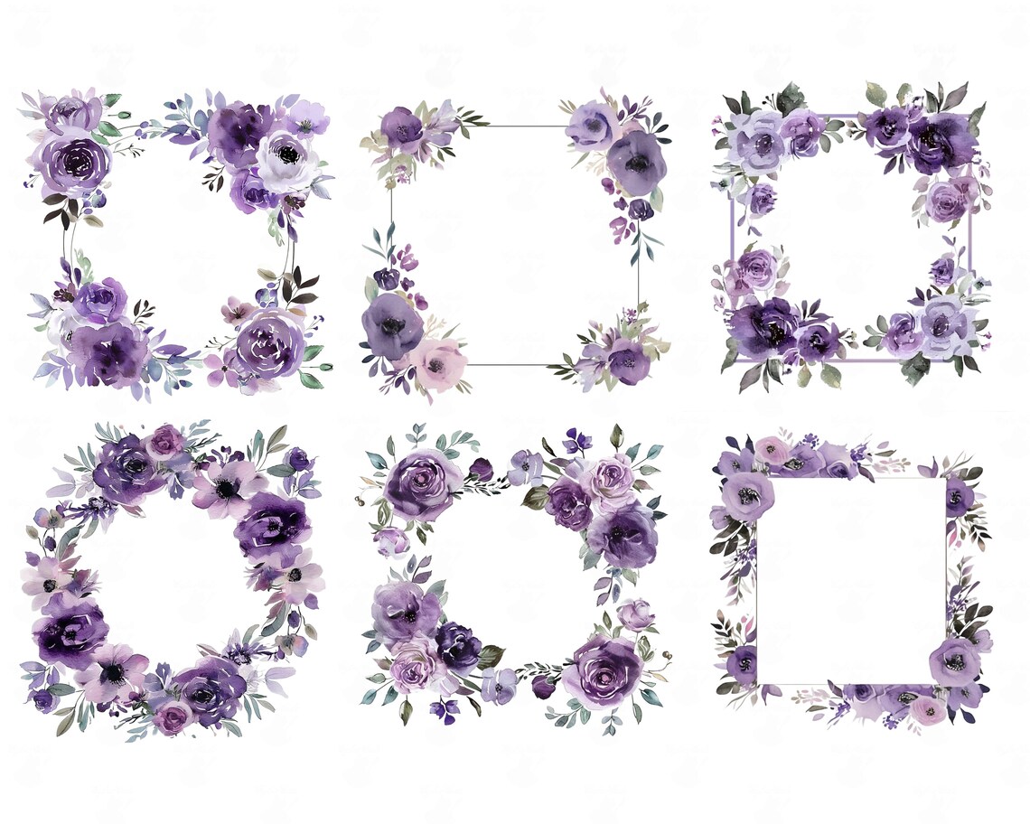 Lilac Borders Printable Clipart, Png Format, Transparent Background ...