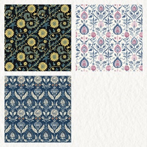 Indian Woodblock Pattern Seamless Digital Papers - Printable Scrapbook ...