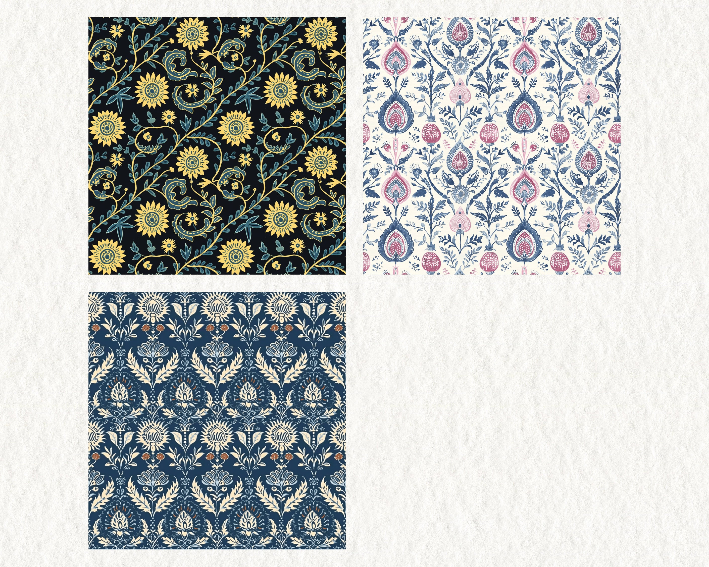 Indian Woodblock Pattern Seamless Digital Papers - Printable Scrapbook ...