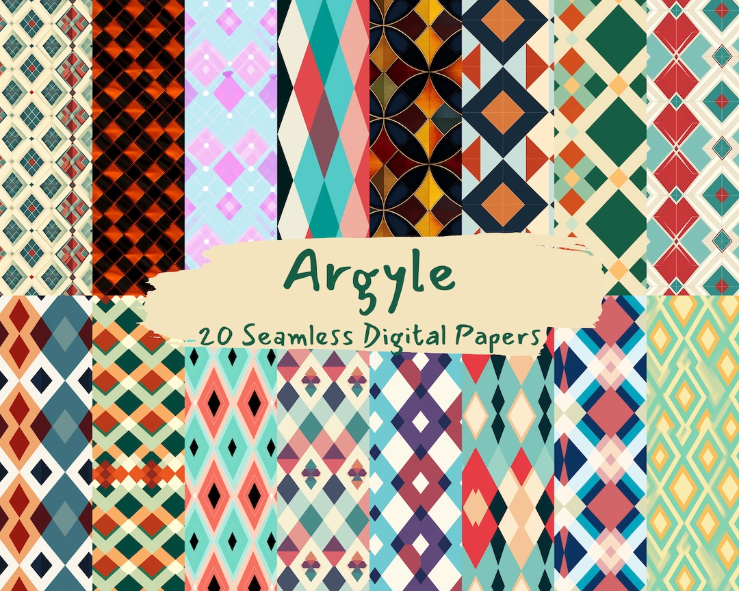 Argyle Pattern Seamless Digital Papers - Tile Patterns Printable ...