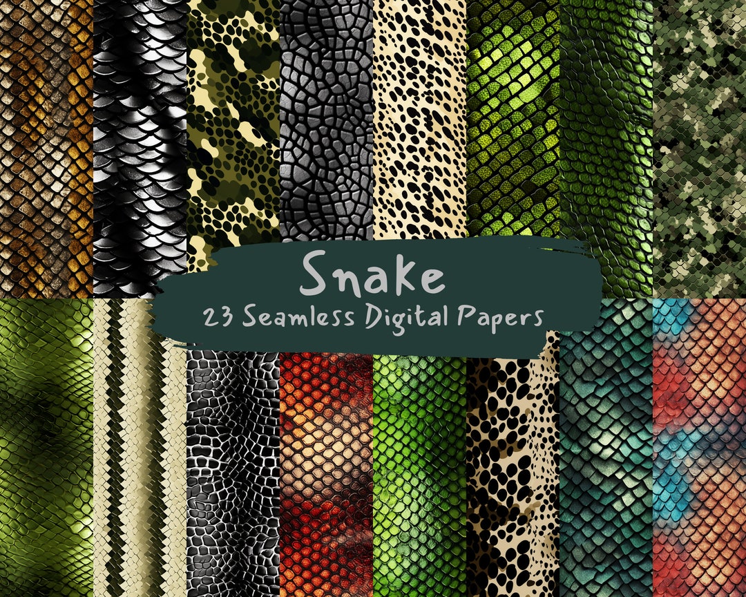 Snake Skin Print Digital Papers - Seamless Tile Patterns Printable ...