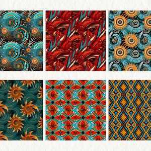 African Ankara Pattern Seamless Digital Papers - Tile Patterns ...