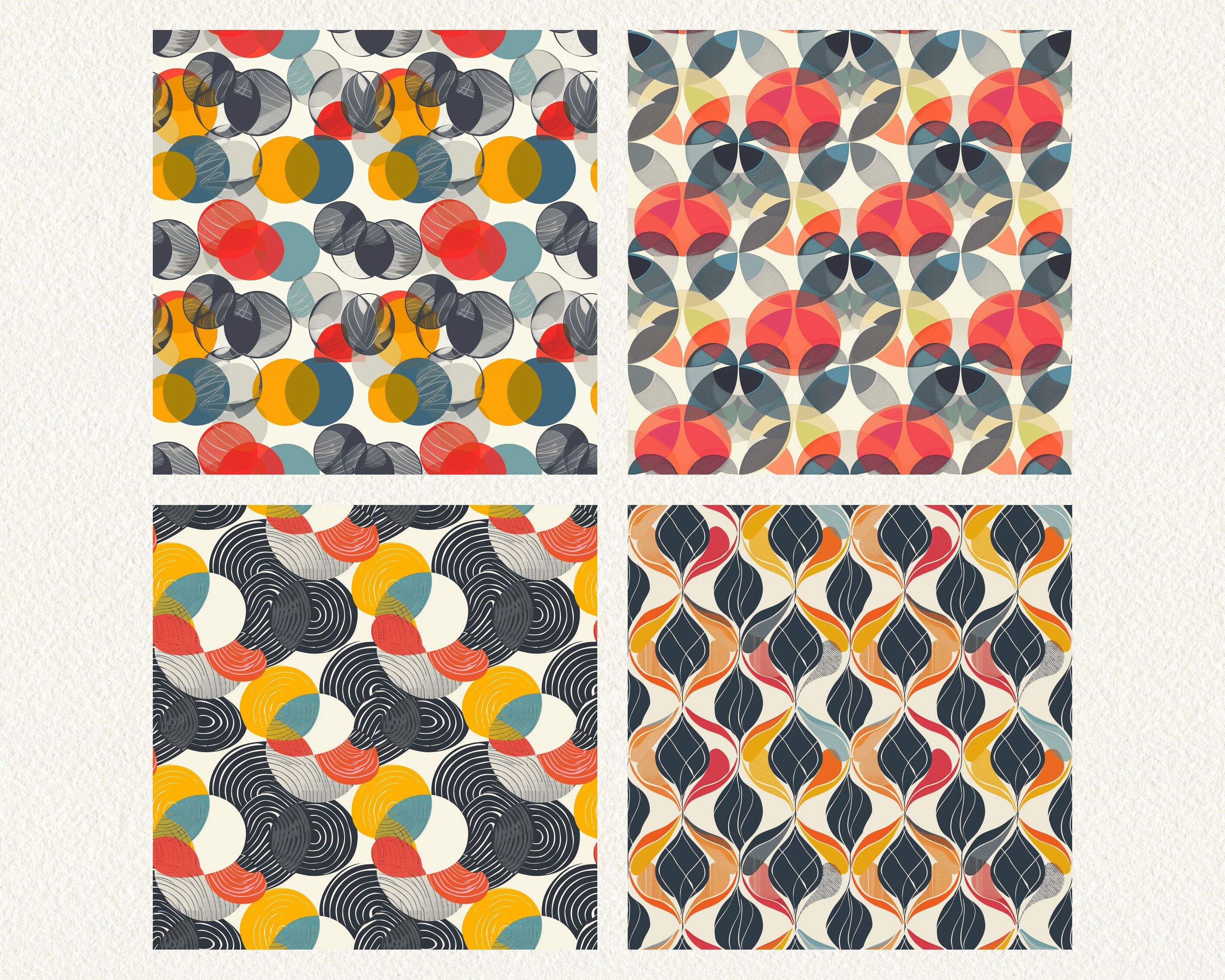 Overlap Geometry Pattern Seamless Digital Papers Printable Scrapbook ...