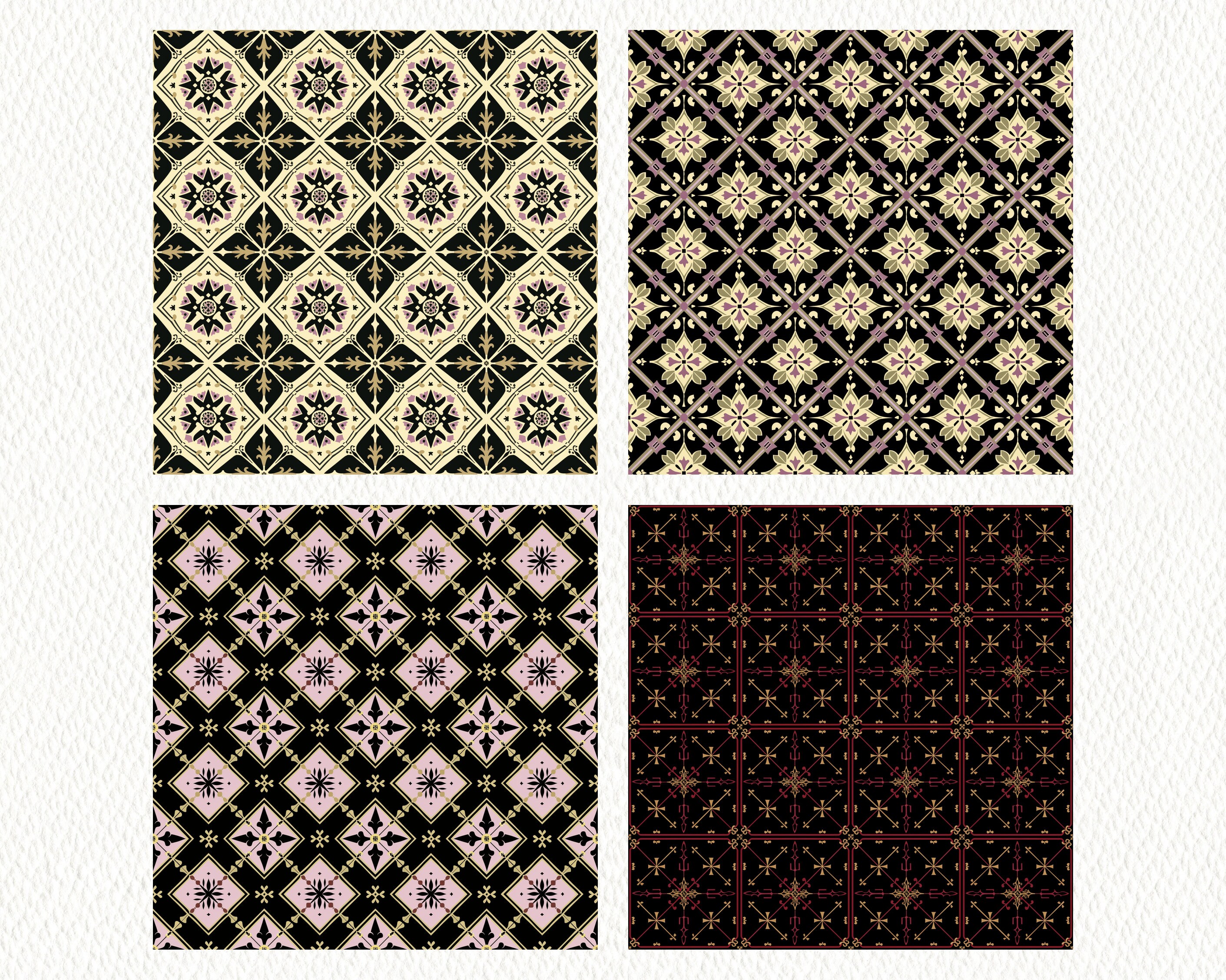 Gothic Cross Pattern Seamless Digital Papers Printable Scrapbook Paper ...