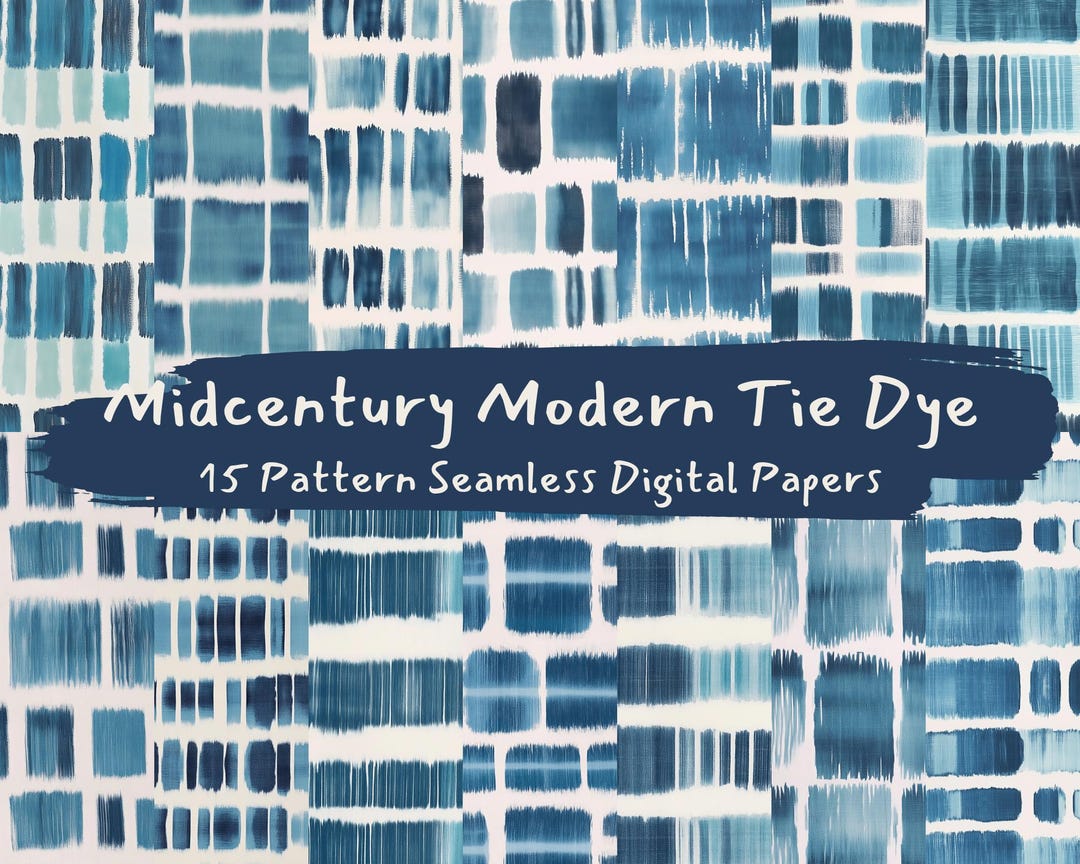 Midcentury Modern Tie Dye Pattern Seamless Digital Papers - Printable ...