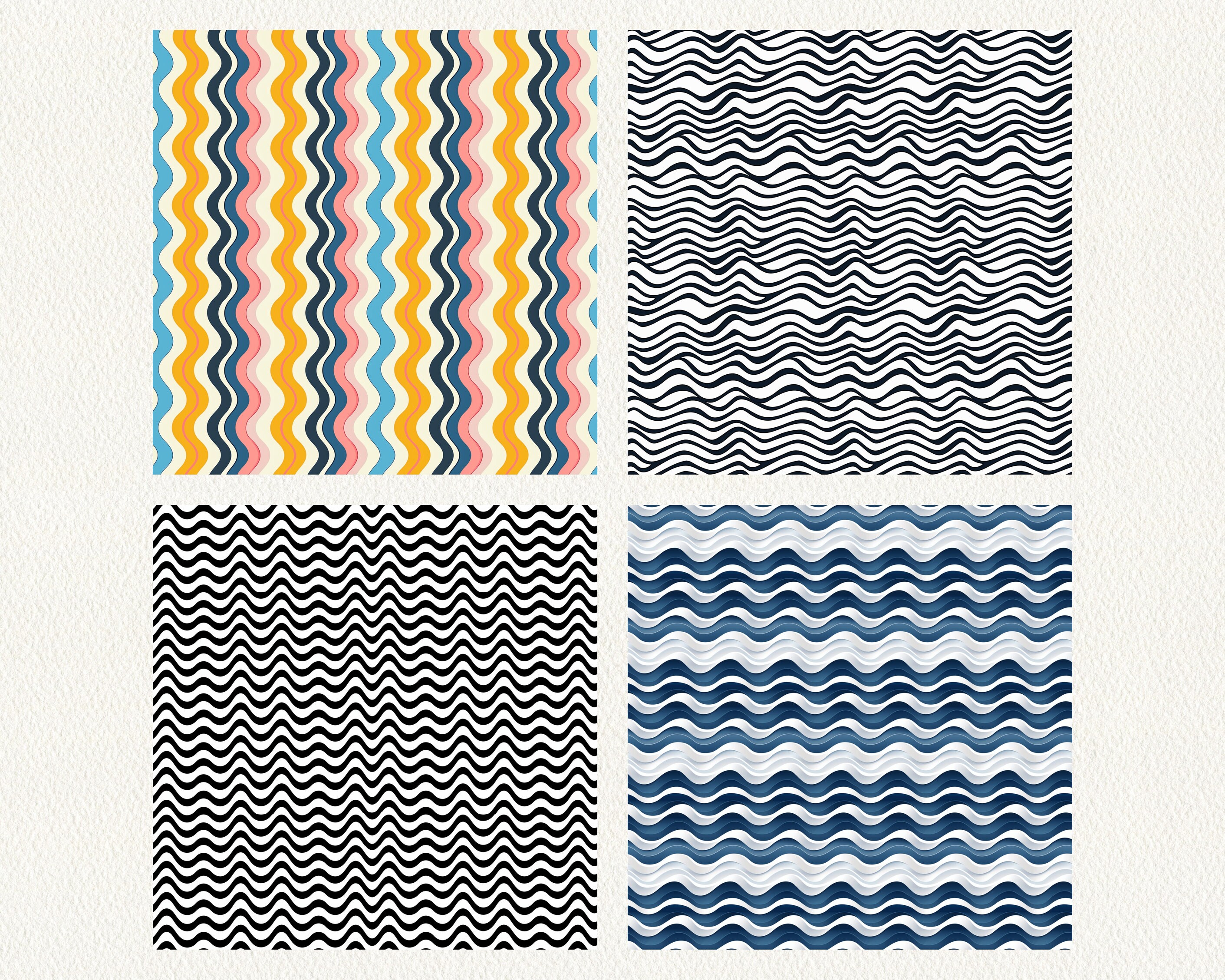 Wavy Pattern Seamless Digital Papers Printable Scrapbook Paper Instant ...