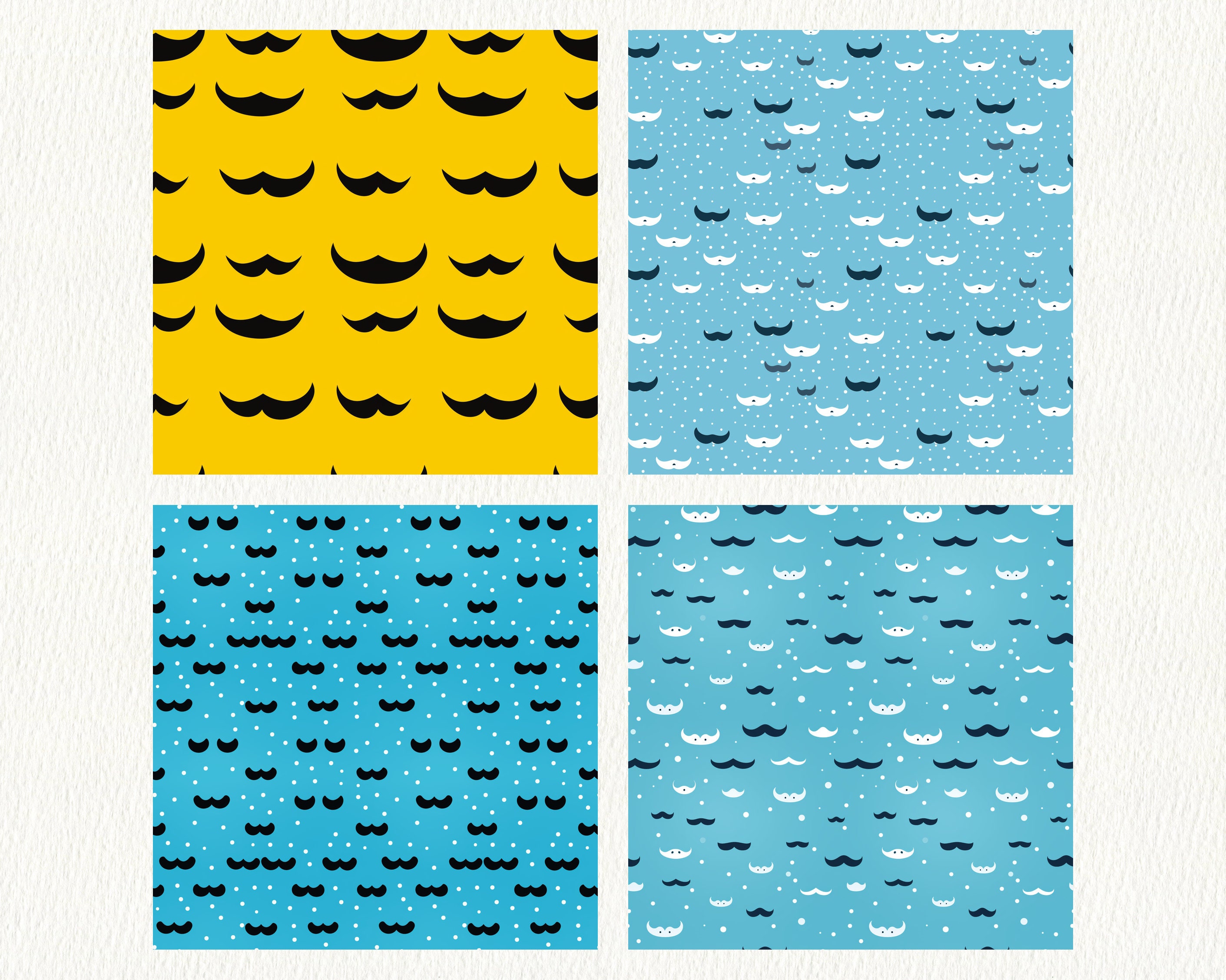 Mustache Style Pattern Seamless Digital Papers - Tile Patterns ...