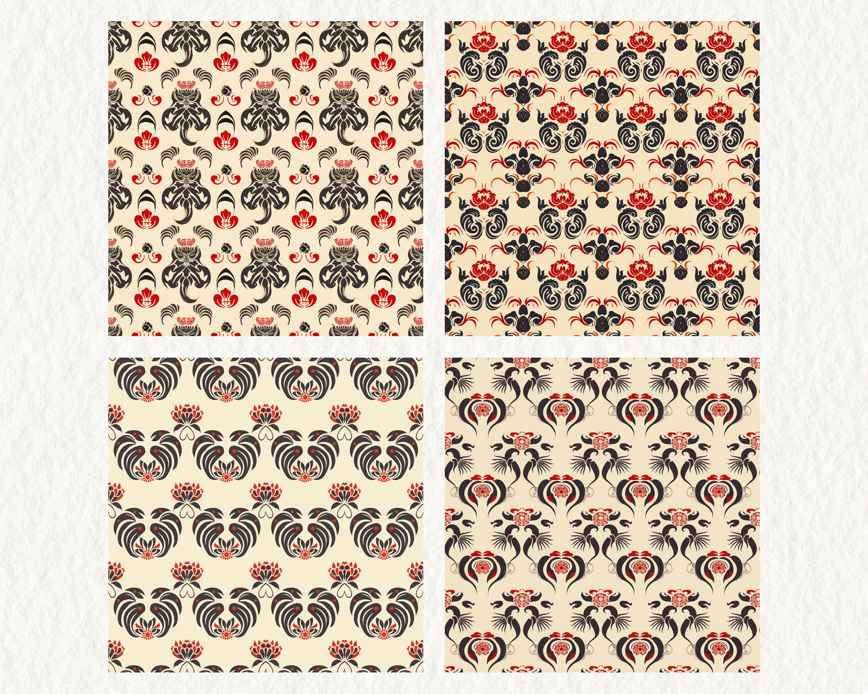 Japan Sengoku Pattern Seamless Digital Papers - Printable Scrapbook ...