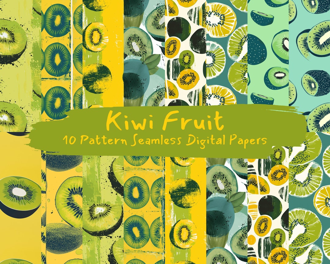 Kiwi Fruit Pattern Seamless Digital Papers - Tile Patterns Printable ...