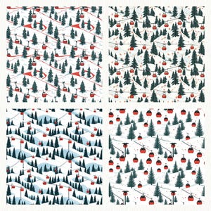 Ski Hill Christmas Pattern Seamless Digital Papers - Printable ...