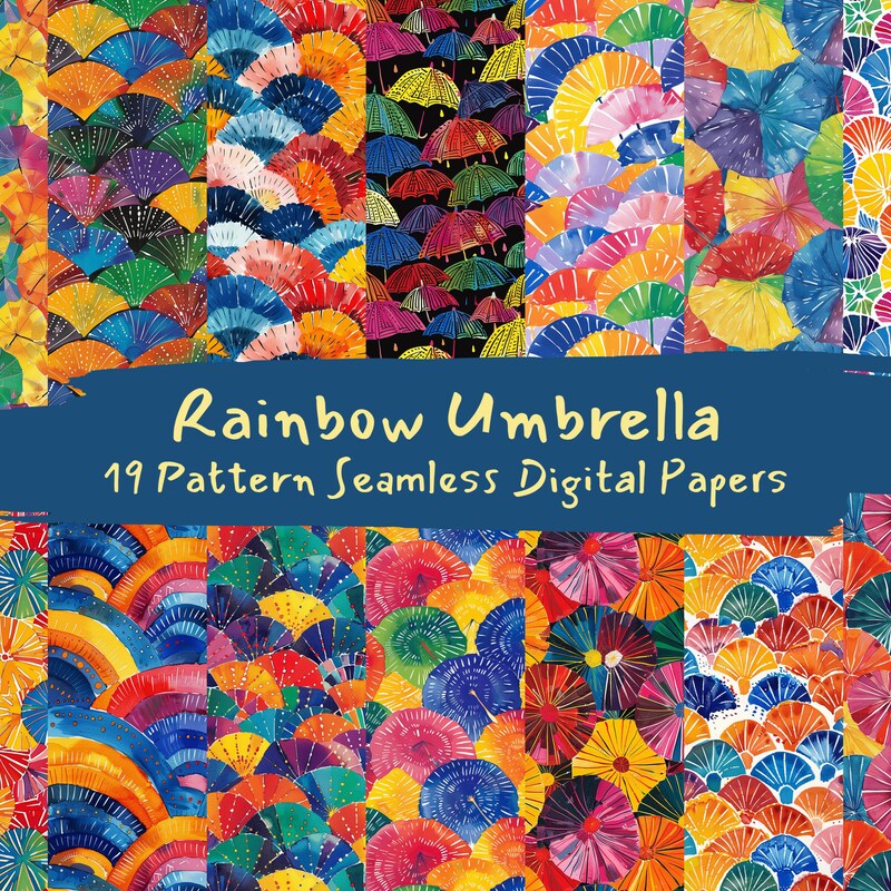 Rainbow Umbrella - Etsy
