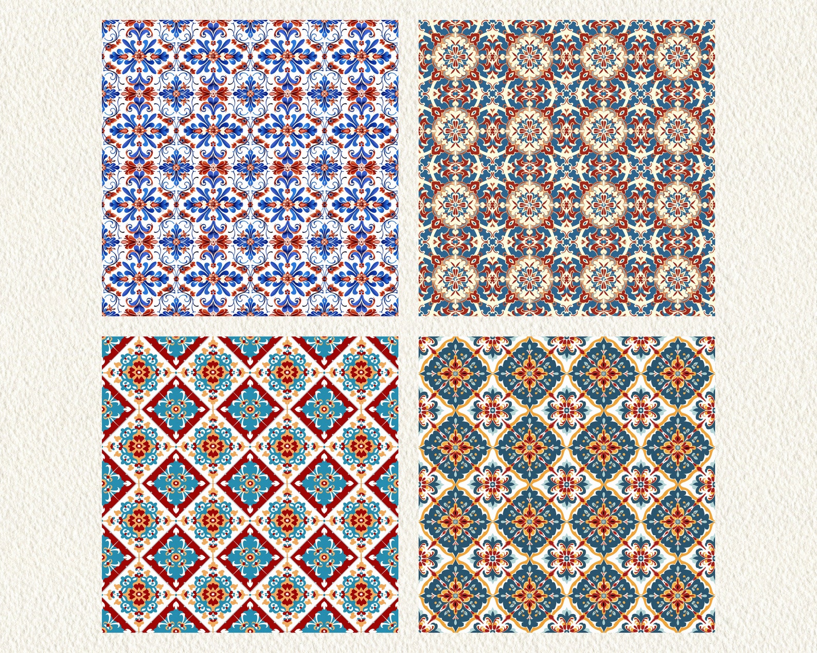 Mediterranean Composition Pattern Seamless Digital Papers - Printable ...