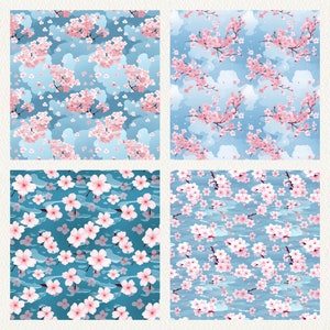 Sakura Pattern Seamless Digital Papers - Tile Patterns Printable ...