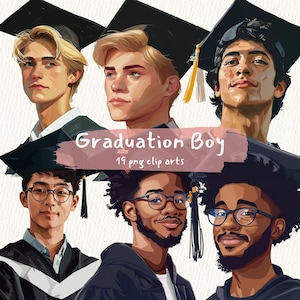 Graduation Boy Digital Printable Clipart Bundle in PNG Format ...