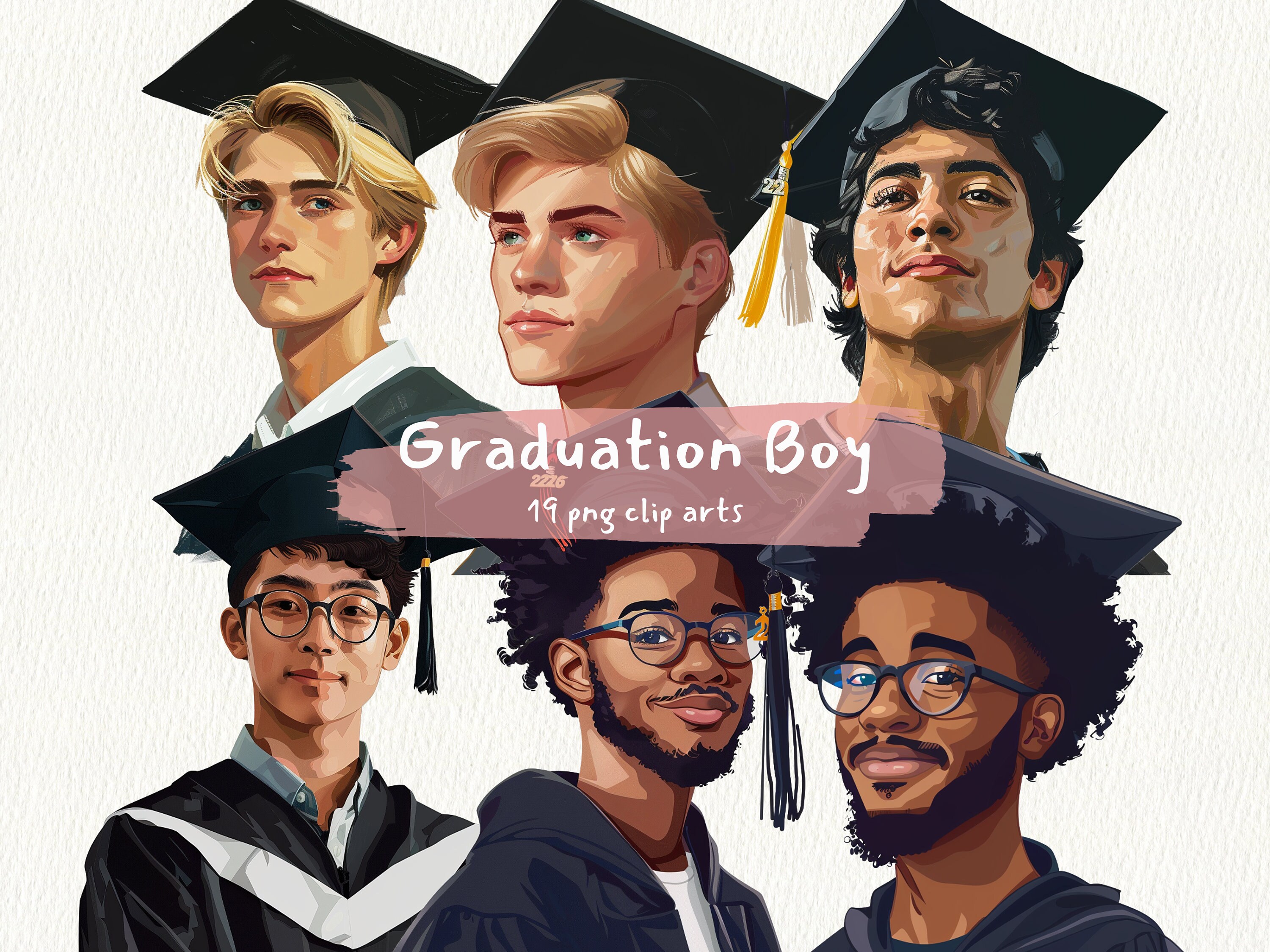 Graduation Boy Digital Printable Clipart Bundle in PNG Format ...