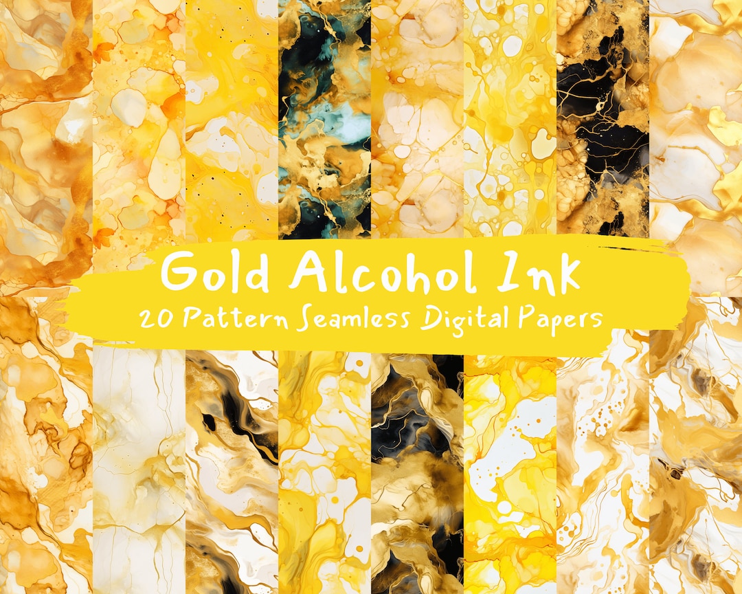 Gold Alcohol Ink Pattern Seamless Digital Papers - Tile Patterns ...