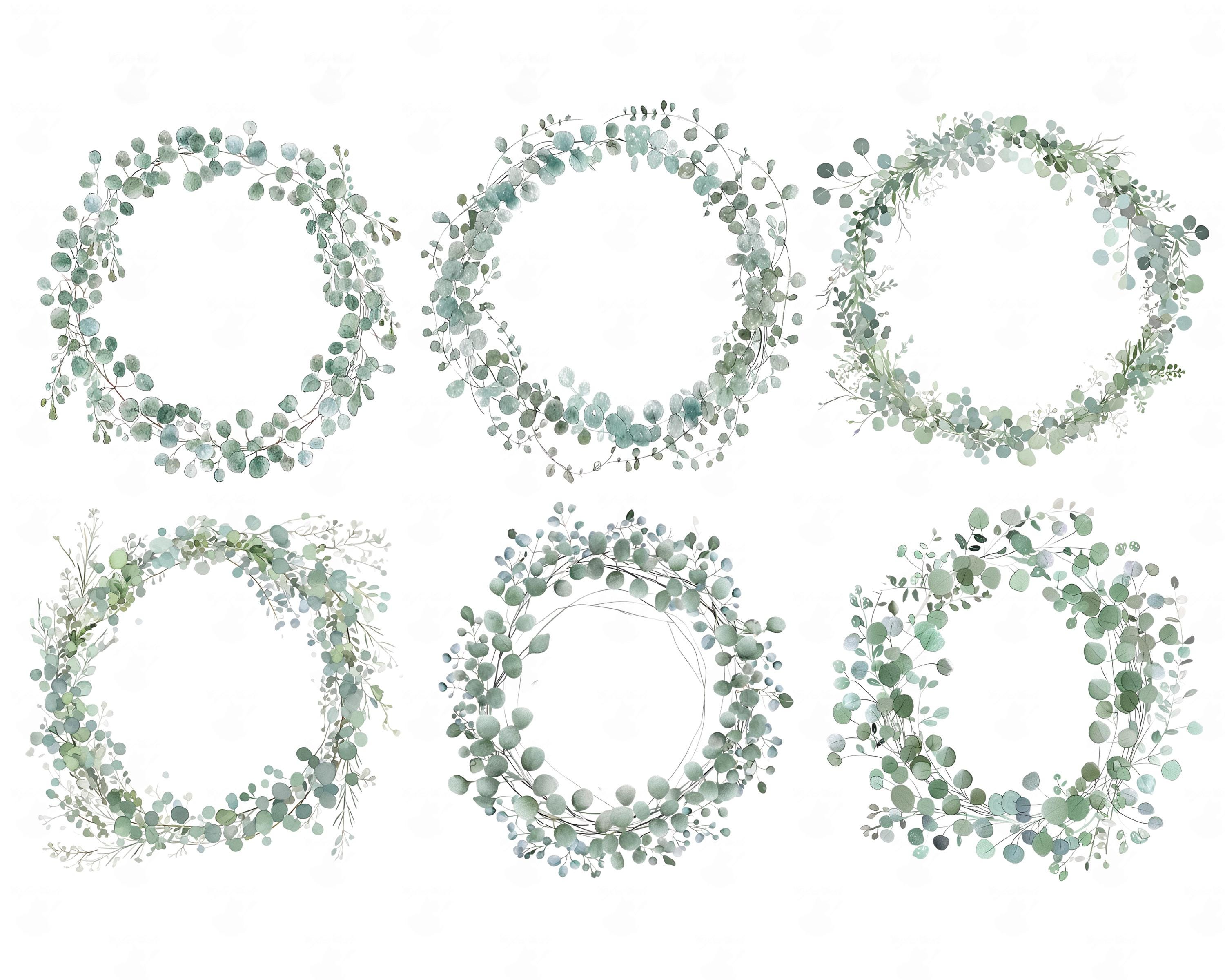 Leafy Green Wreaths Printable Clipart, Png Format, Transparent ...