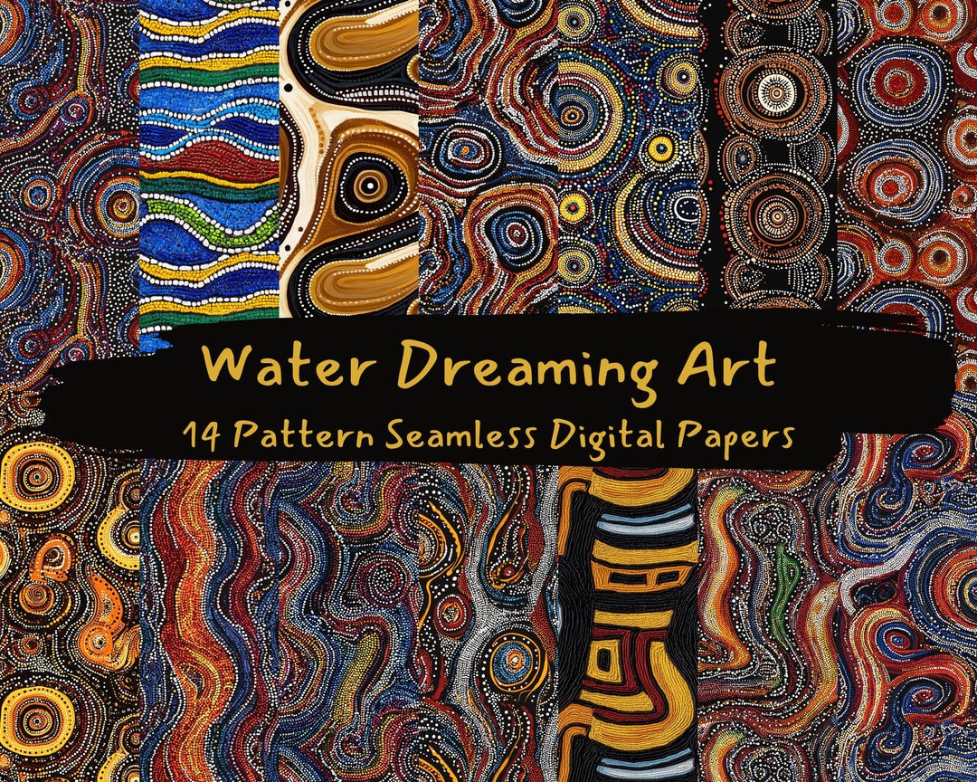 Water Dreaming Art Pattern Seamless Digital Papers - Printable ...