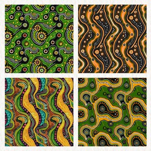 Aboriginal Art Pattern Seamless Digital Papers - Printable Scrapbook ...
