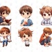 Boy Cartoon Digital Printable Clipart Bundle in PNG Format Transparent ...